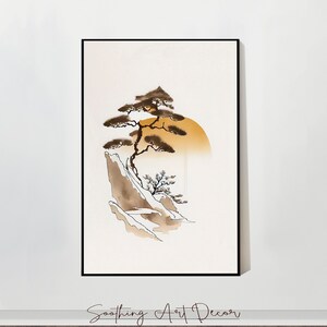 Simple Minimalist Japandi Circle Digital Download Art, Tree Enso Circle Wabi Sabi Vintage ...