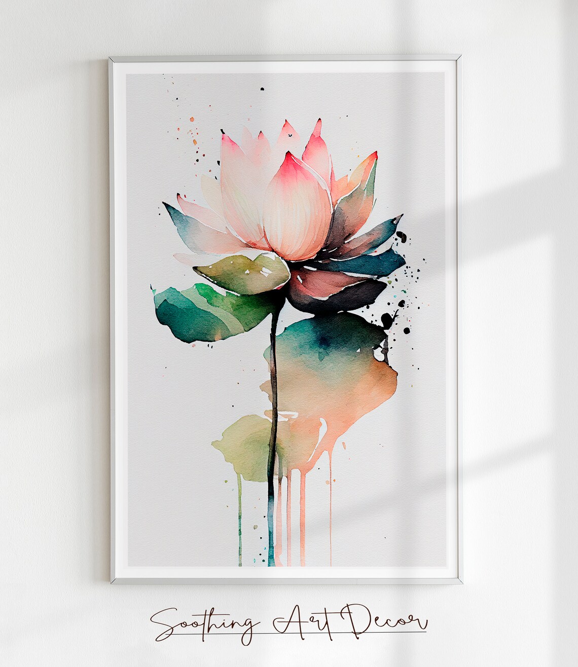 Simple Lotus Flower Art Simple Watercolor Lotus Printable Flower Art ...