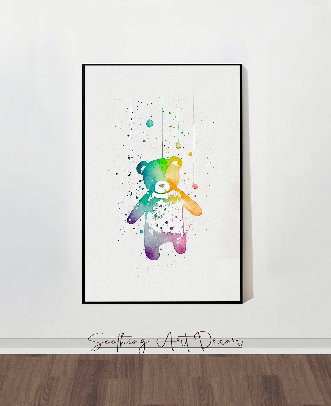 Colorful Gummy Bear Rainbow Plush Poster, Bedroom Printable Babyshower ...