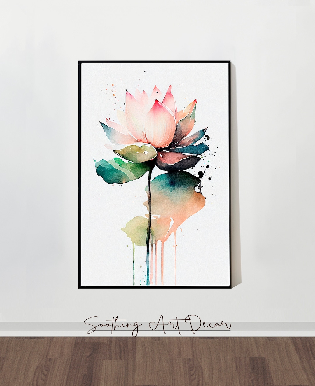 Simple Lotus Flower Art Simple Watercolor Lotus Printable Flower Art ...