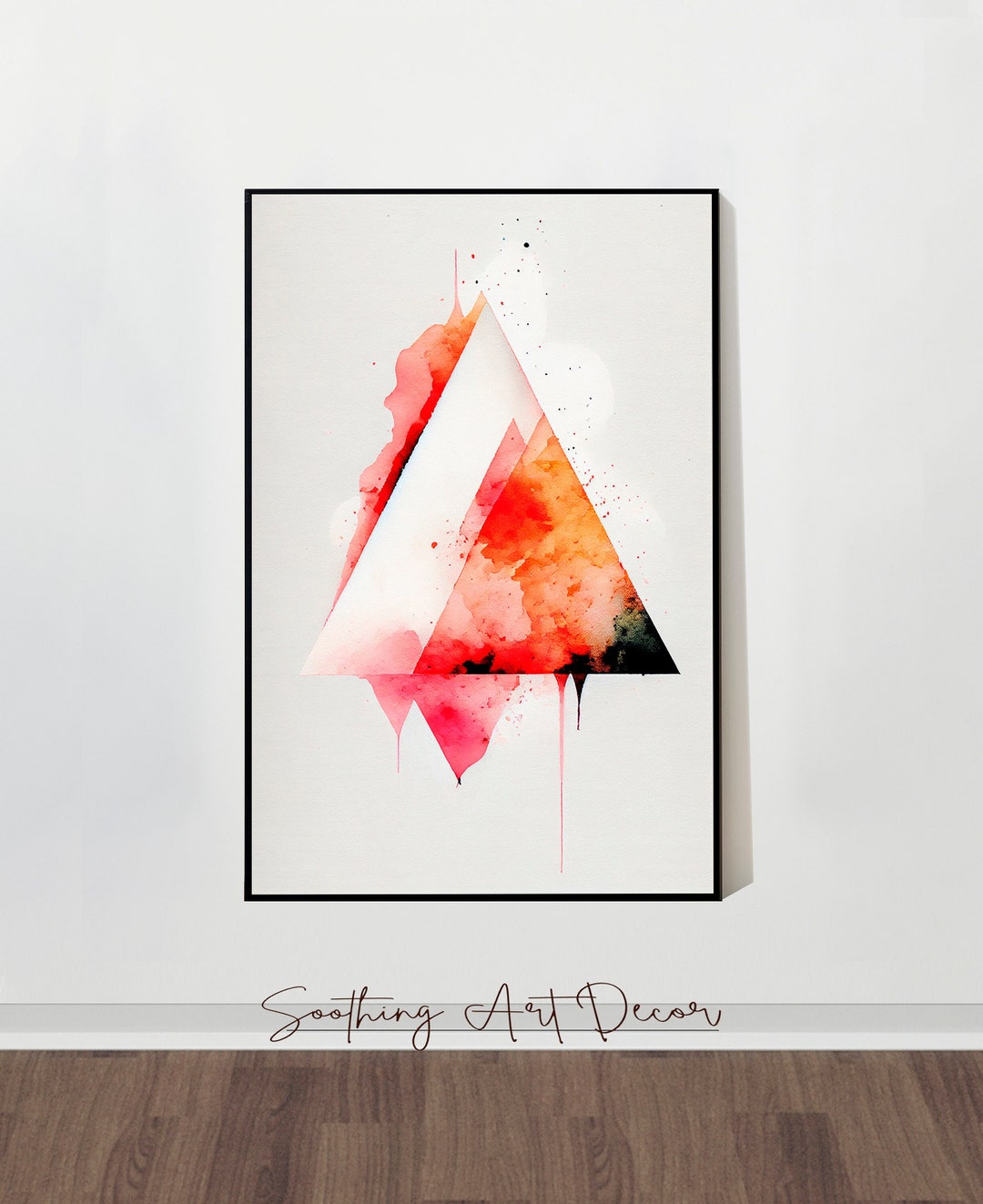 Organic Nordic Triangle Digital Print, Scandinavian Rainbow Block Art ...