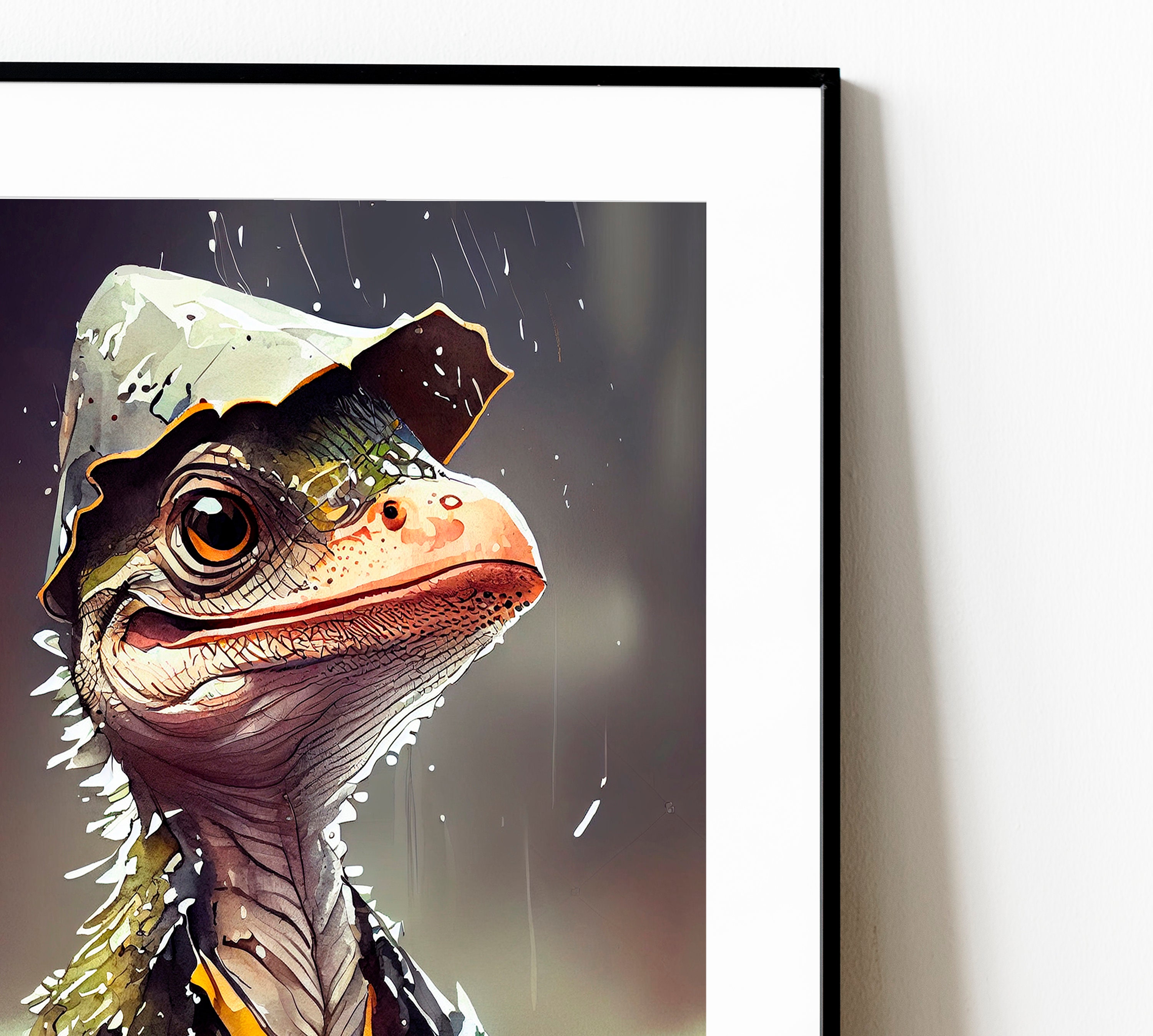 Chibi Dino Bedroom Watercolor Print, Mythical Creatures Baby Dragon Art ...