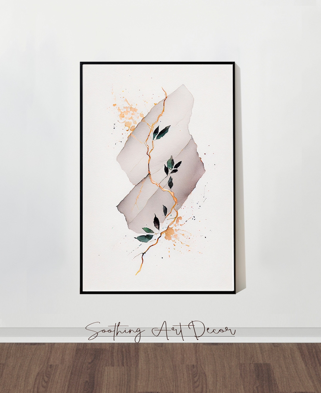 Japanese Rice Paper Kintsugi Art Simple Japandi Printable Peace Gold ...