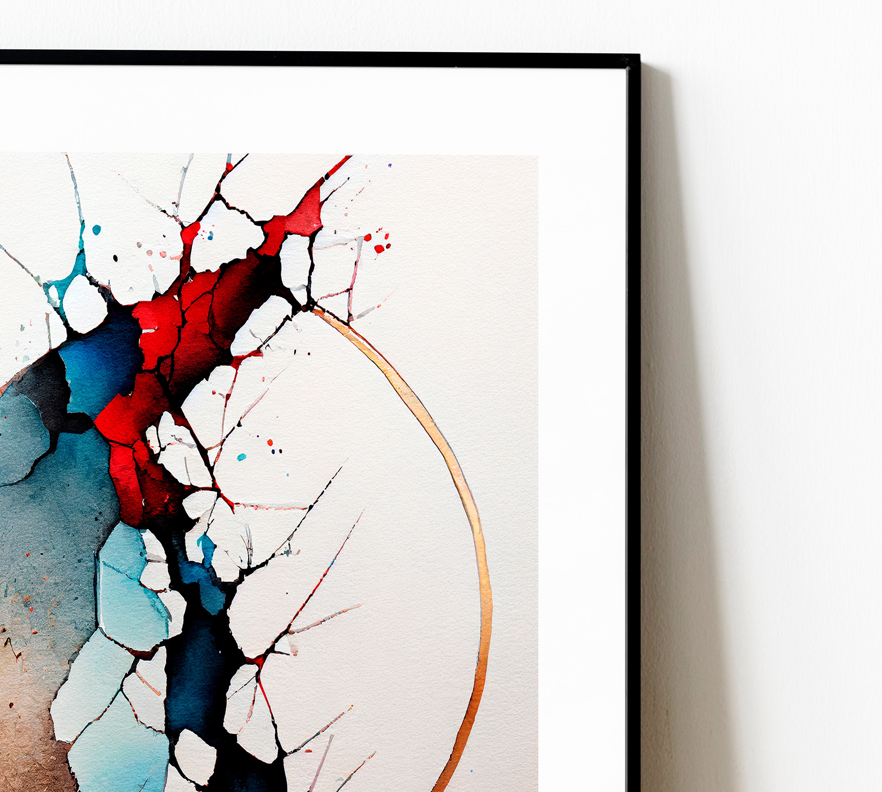 Gold Textured Kintsugi Art Japandi Zen Enso Circle Wall Art Simple Modern Japanese Inspired ...