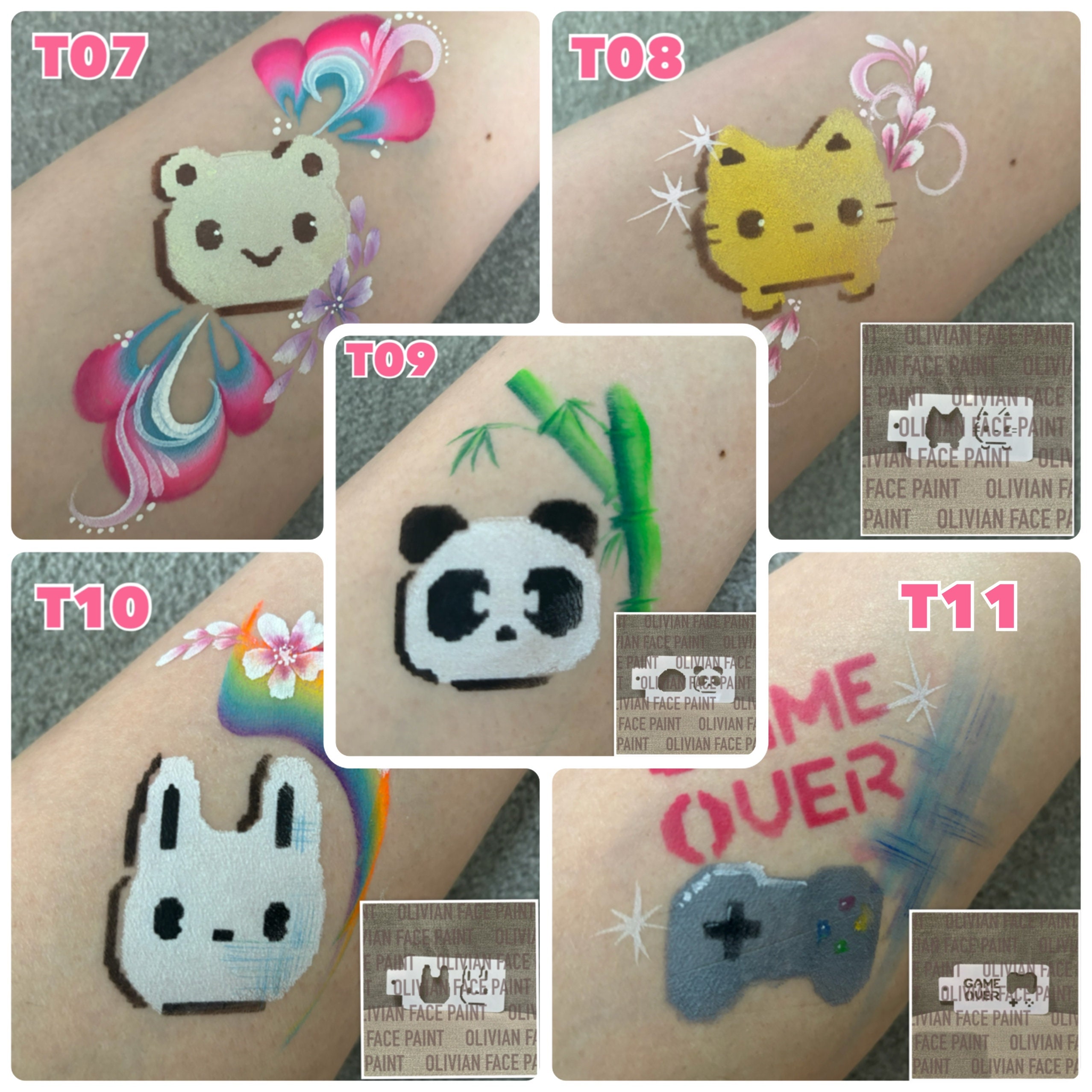 ONE Face Painting Stencils | Face Paint Stencils | Pixel Stencils | Two ...