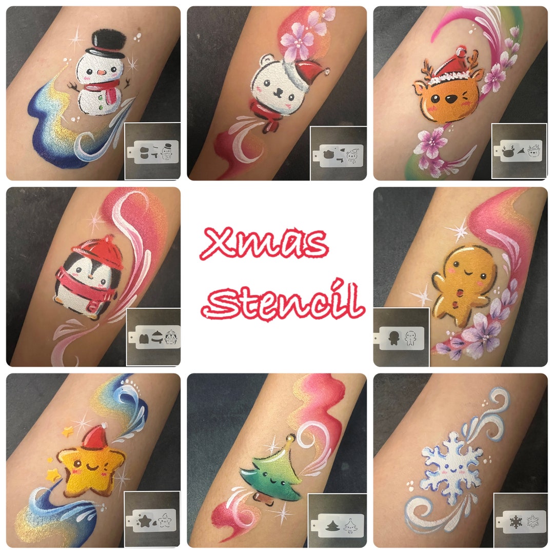 8 Face Painting Stencils | Face Paint Stencils | Xmas Stencils ...