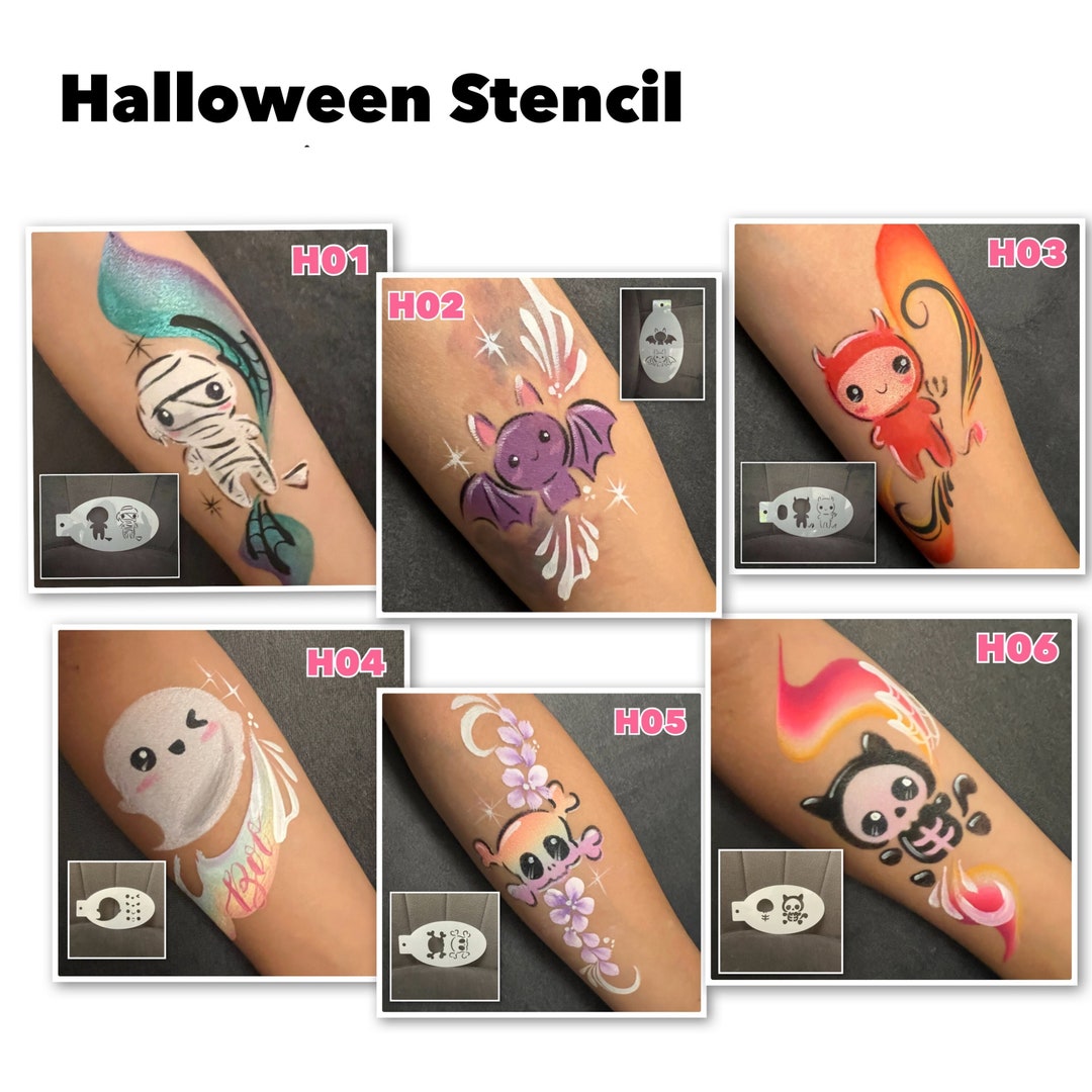 ONE Face Painting Stencils | Face Paint Stencils | Halloween Stencils ...