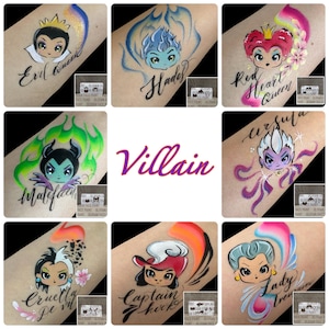 8 Face Painting Stencils | Face Paint Stencils | Villains Stencils ...