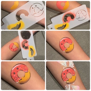 6 Face Painting Stencils | Face Paint Stencils | Foodie Stencils | Two ...