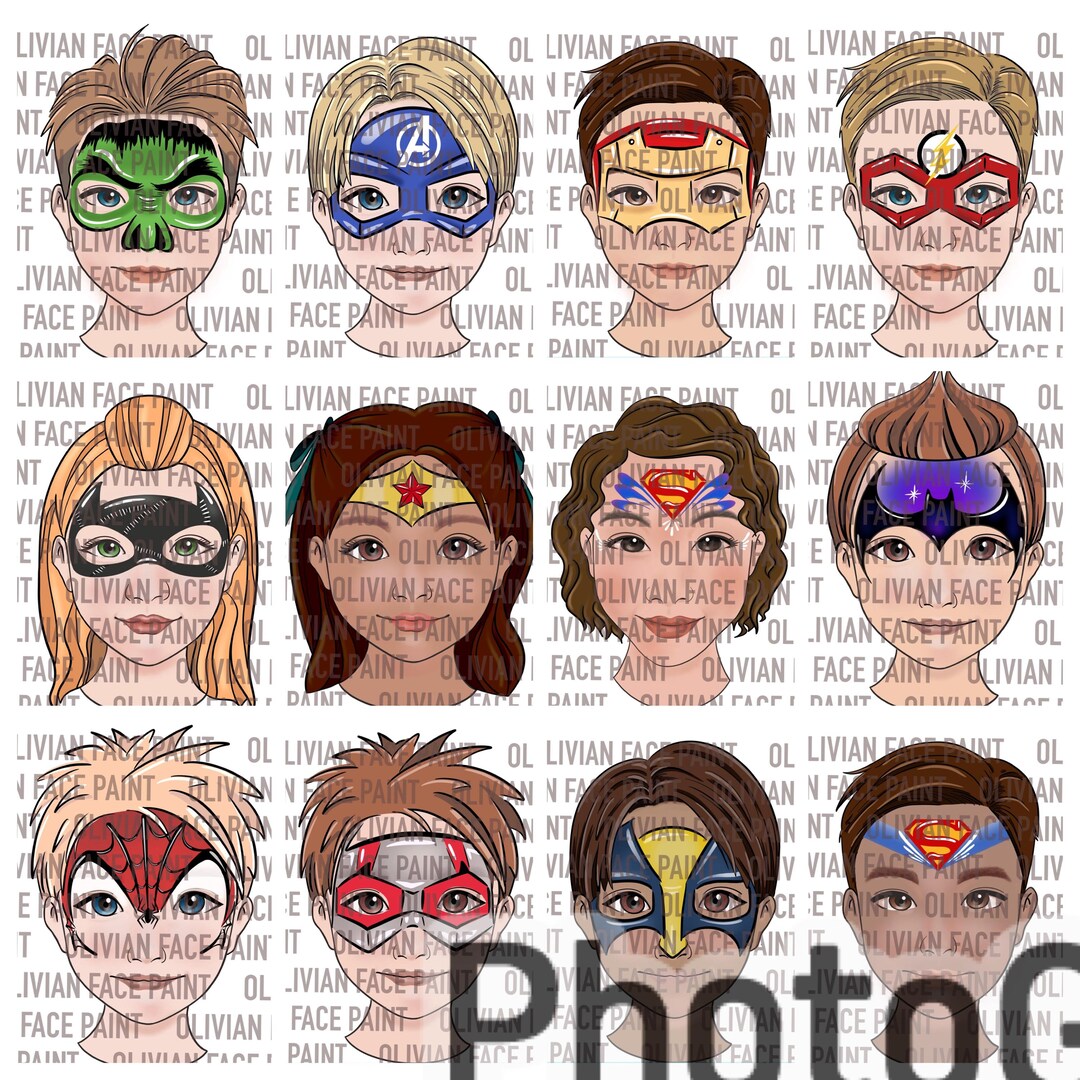 Face Paint Menu Board, Face Paint Word Board, Face Paint Hero Design ...