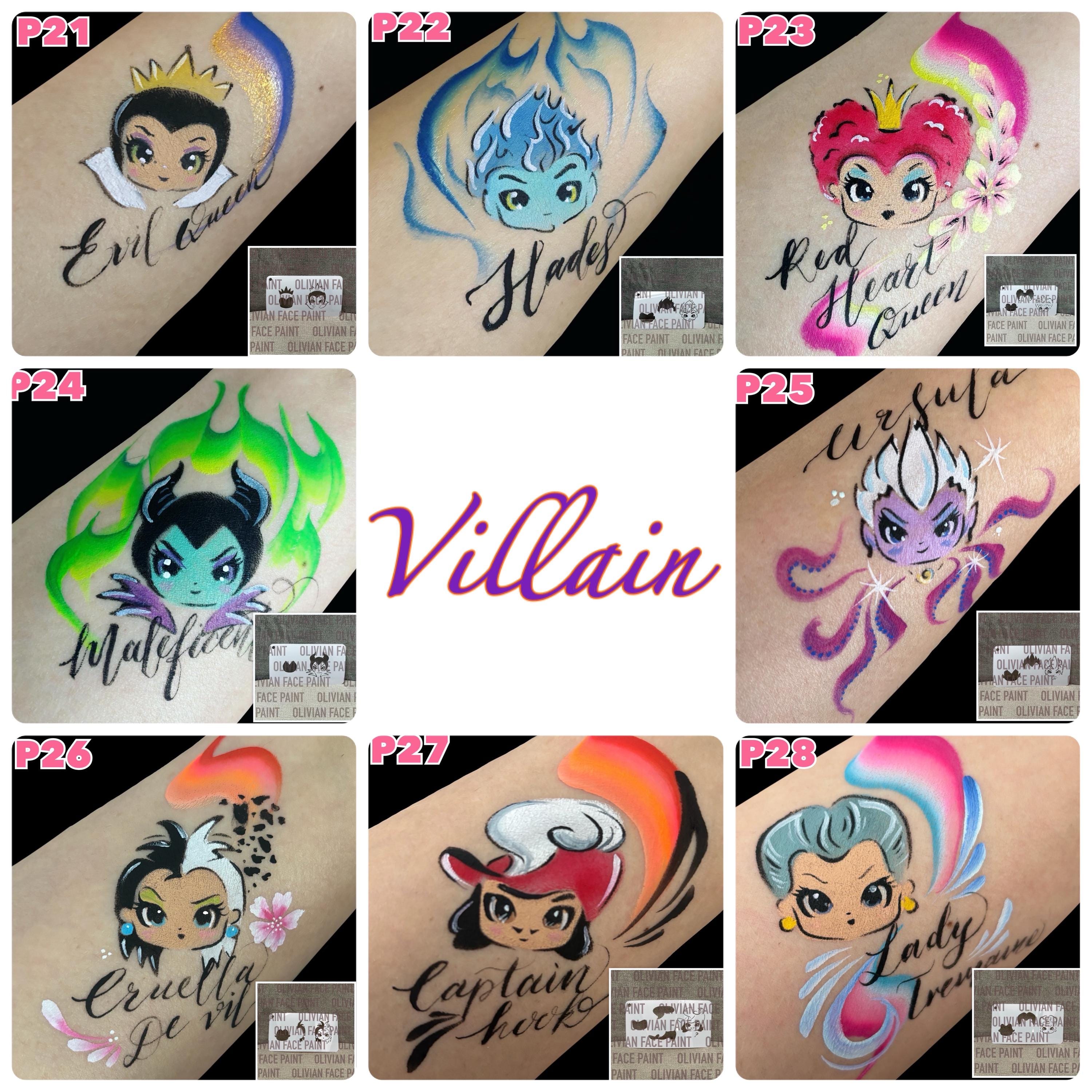 ONE Face Painting Stencil | Face Paint Stencils | Villain Stencils ...