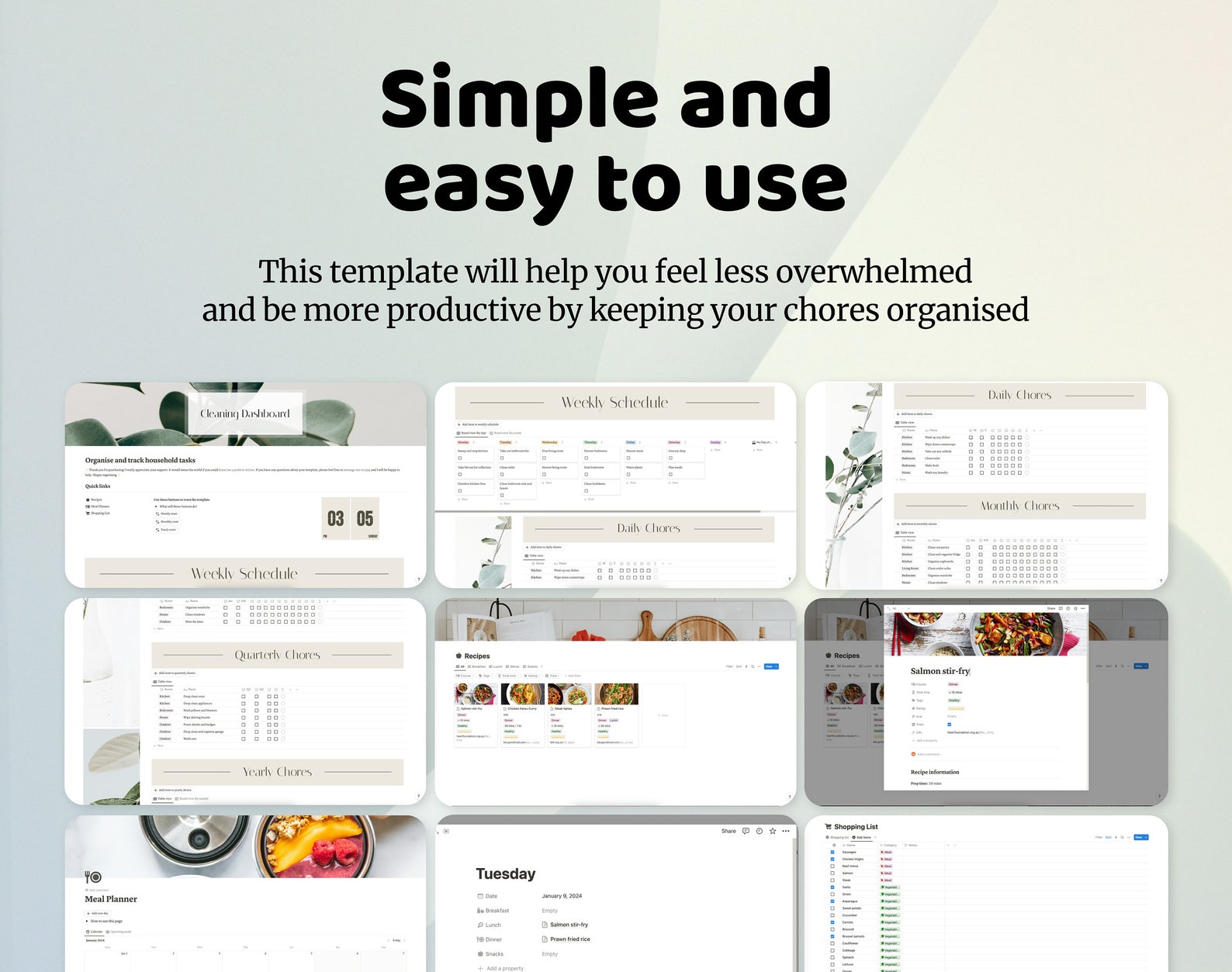 Cleaning Dashboard Notion Template Digital Download Editable Dashboard ...