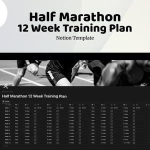 Half Marathon 12 Week Training Plan Notion Template Digital Download ...