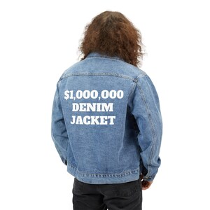 1,000,000 Men's Denim Jacket - Etsy