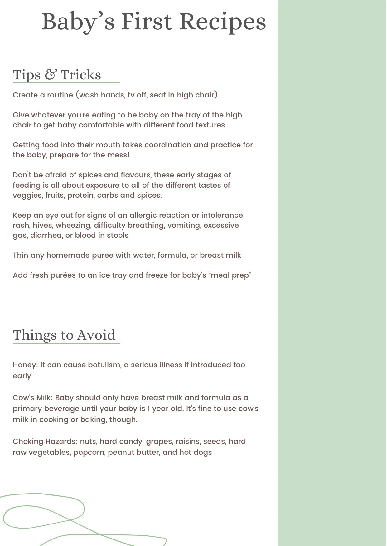 Babys First Recipe Book - Etsy