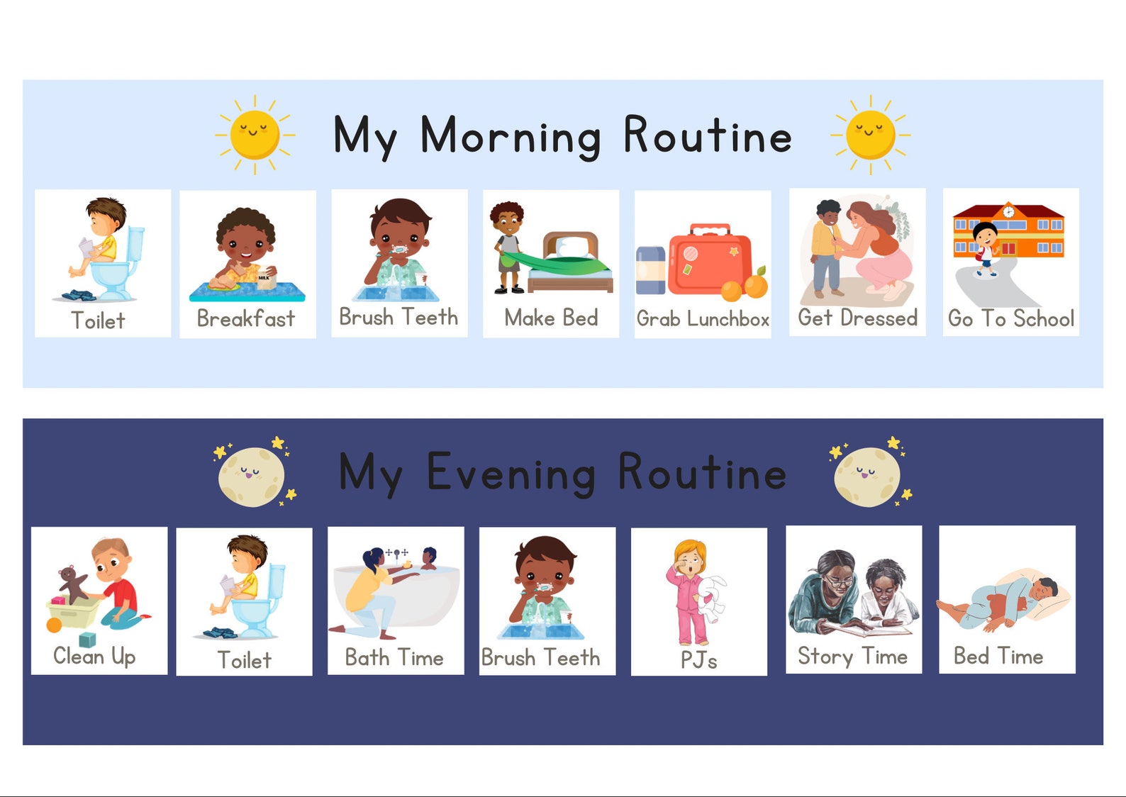 Visual Schedule for Kids - Etsy