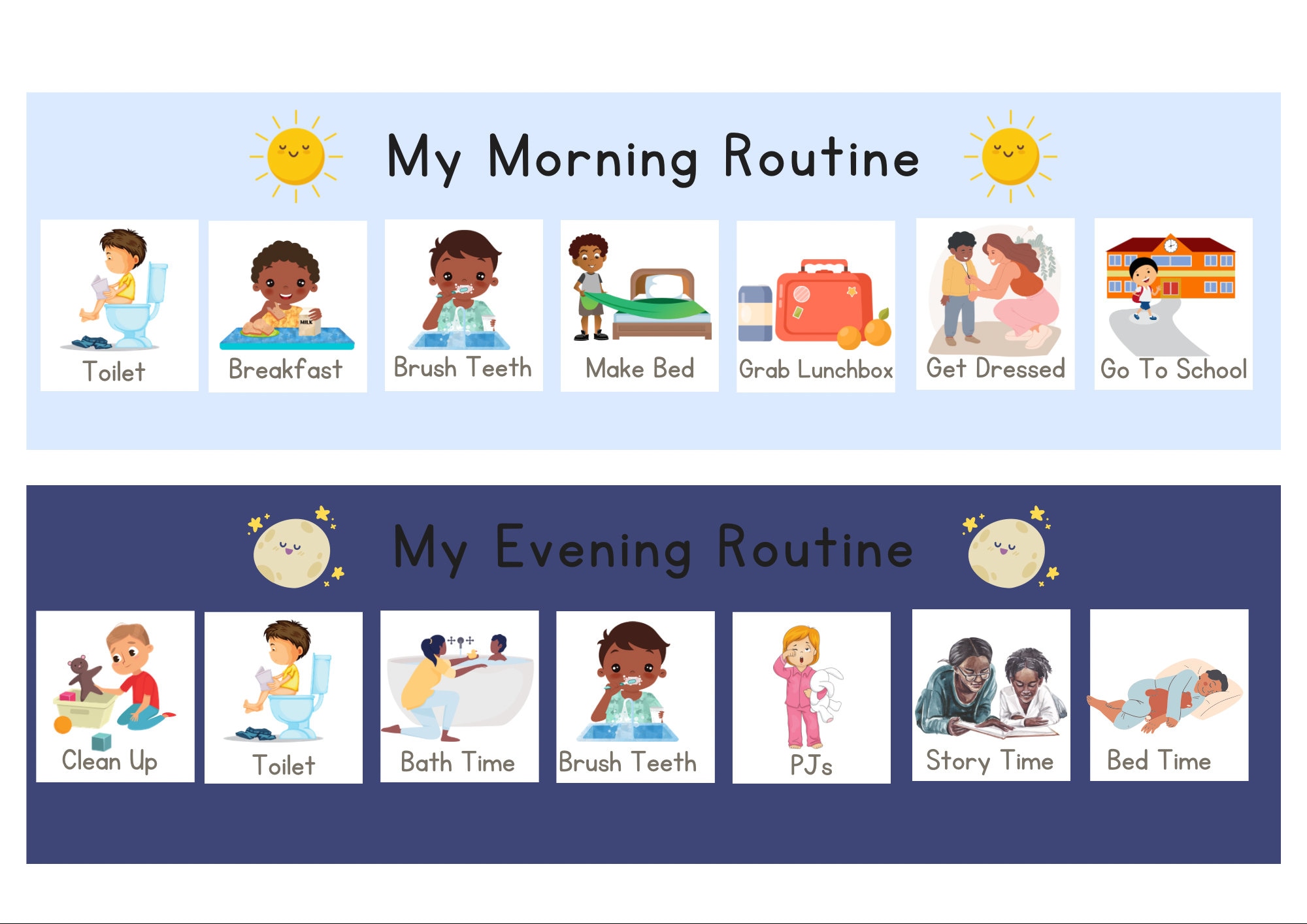 Visual Schedule for Kids - Etsy