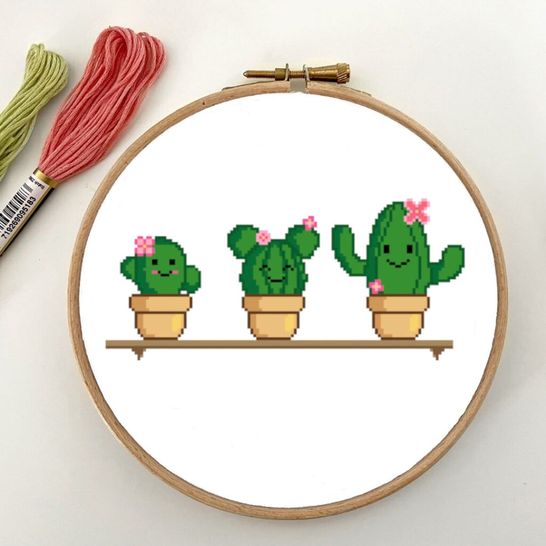 Cute Cacti - Cross Stitch Pattern - PDF Download - Digital Download ...