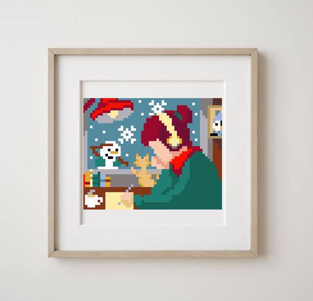 LOFI Girl Christmas Scene - Cross Stitch Pattern - PDF Download ...
