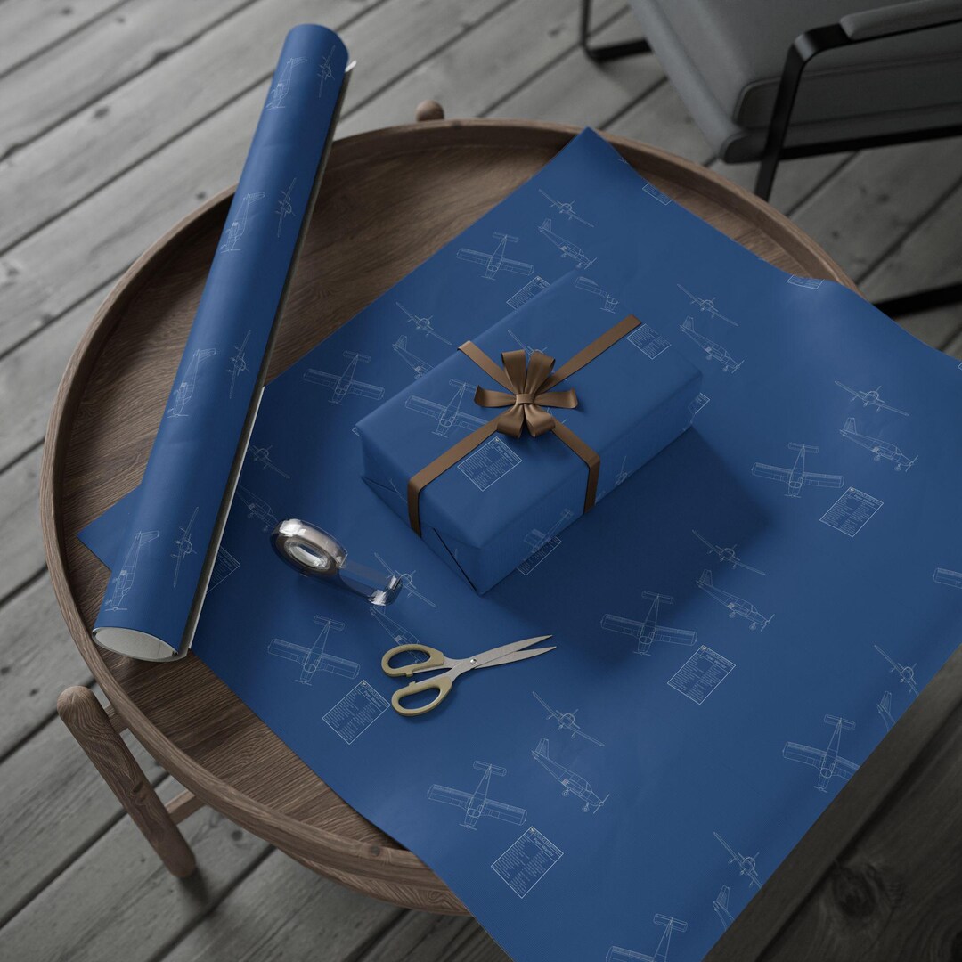 Piper Warrior Blueprint Wrapping Papers | Aviation Gift Wrap for ...