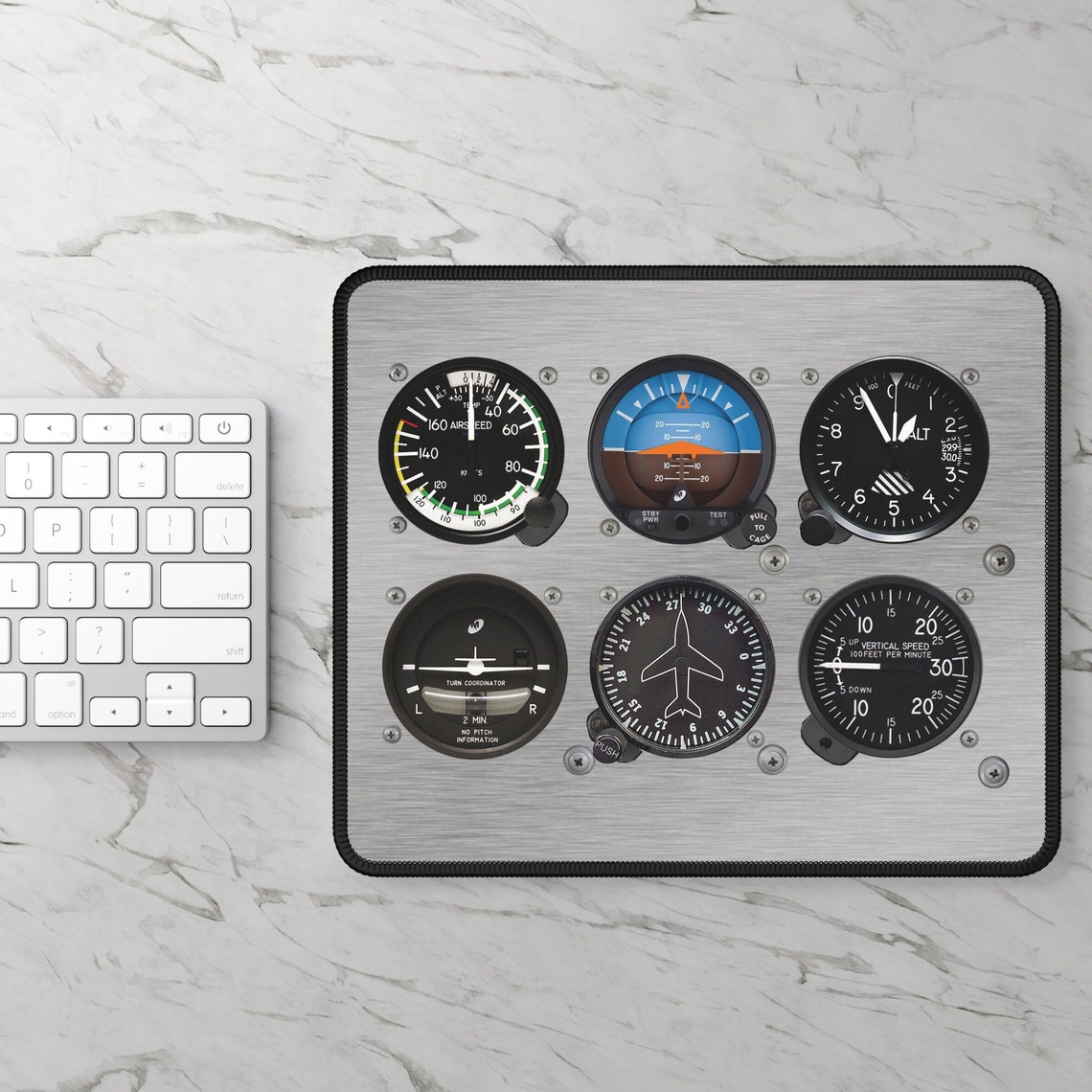 Flight Instrument Gaming Mouse Pad for Pilot Flying Aviation Enthusiast ...