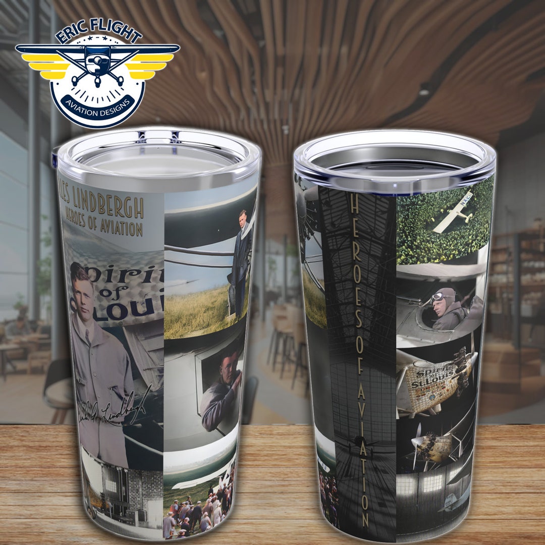 Charles Lindbergh Heroes of Aviation 20oz Stainless Steel Travel ...