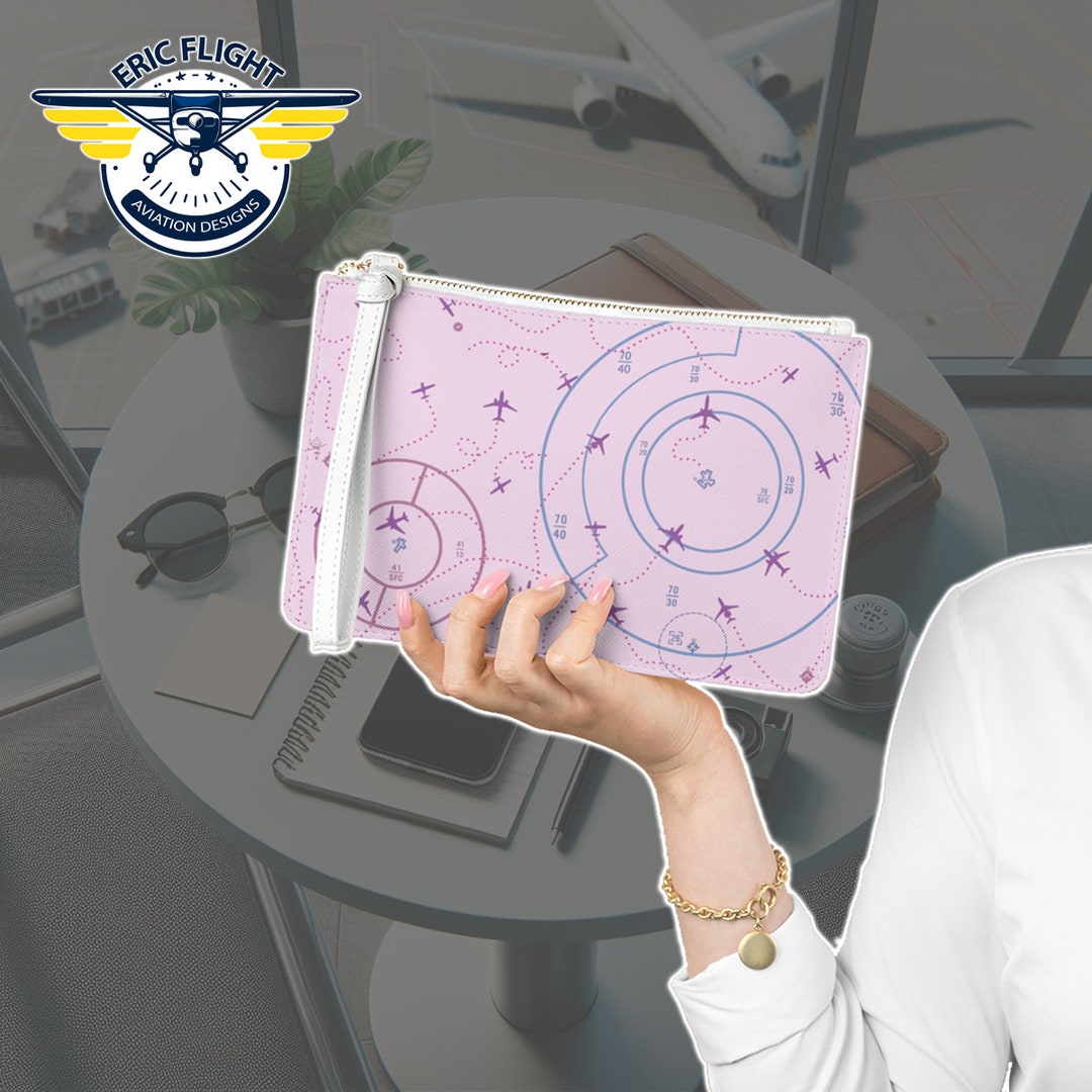 Aviation Airplane Travel VFR Sectional Pilot Clutch Bag for Women ...