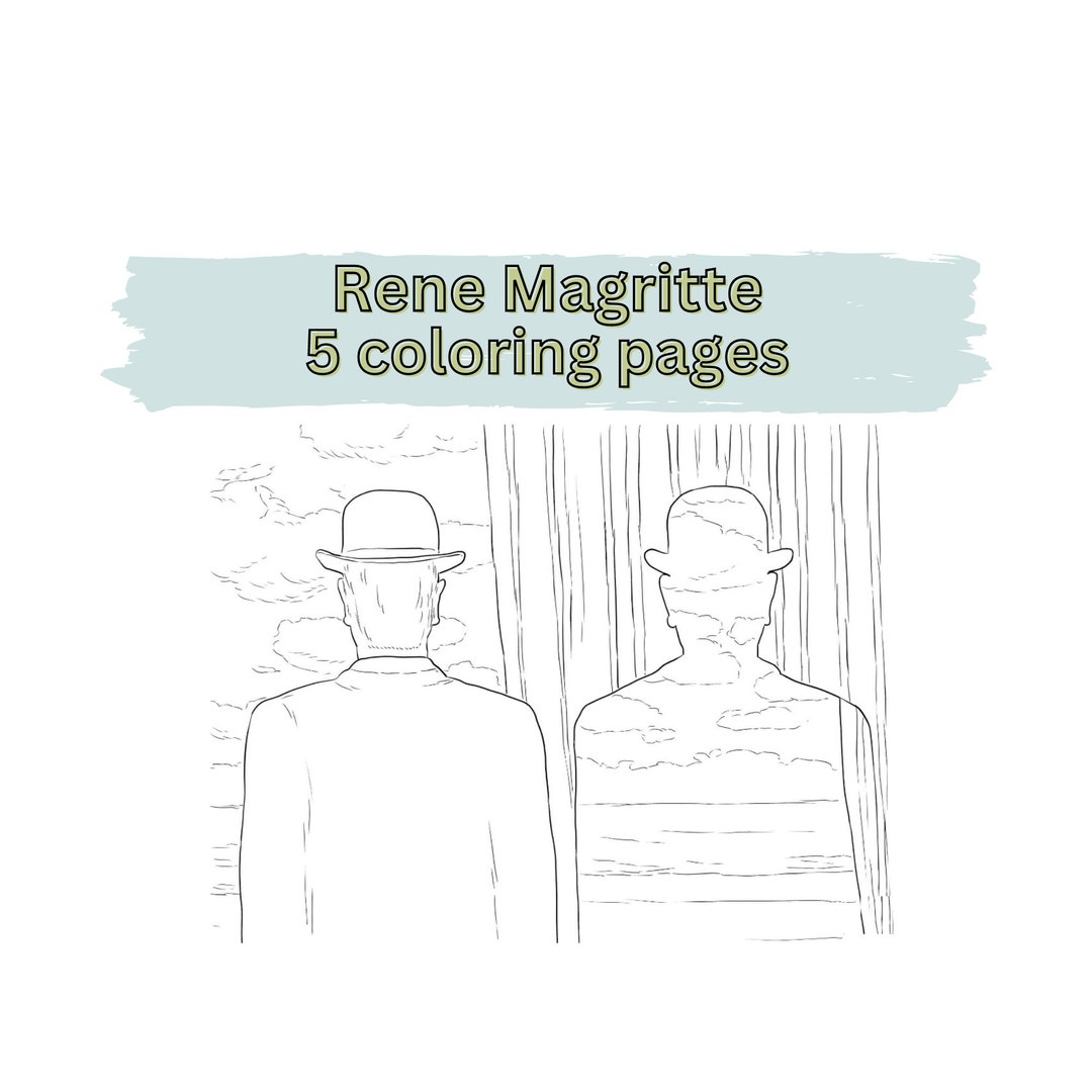 Rene Magritte Famous Paintings Coloring Pages 4 Printable - Etsy Canada