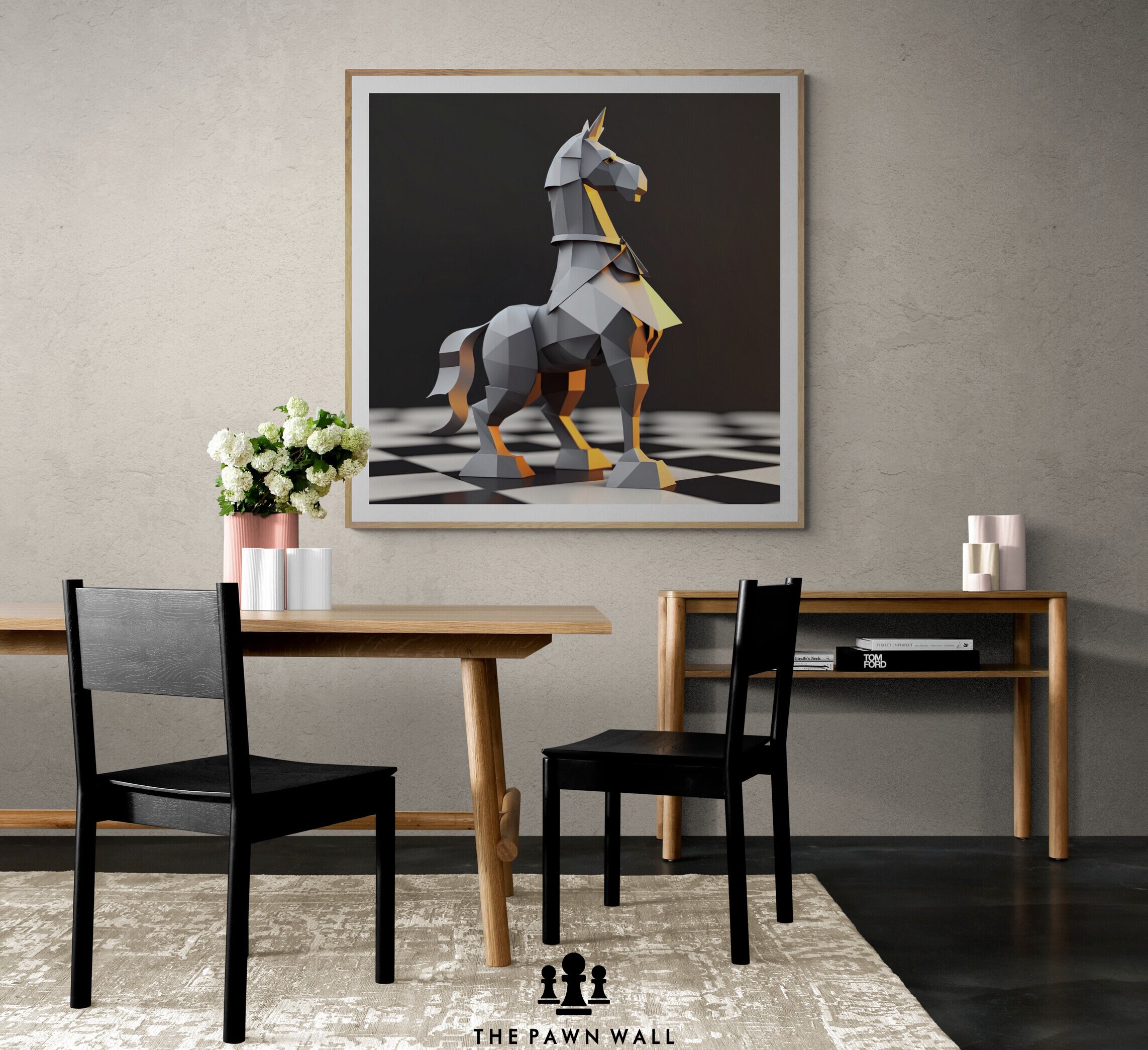 Chess Poster - Low-poly Knight | Premium Wall Art, High-quality Print ...
