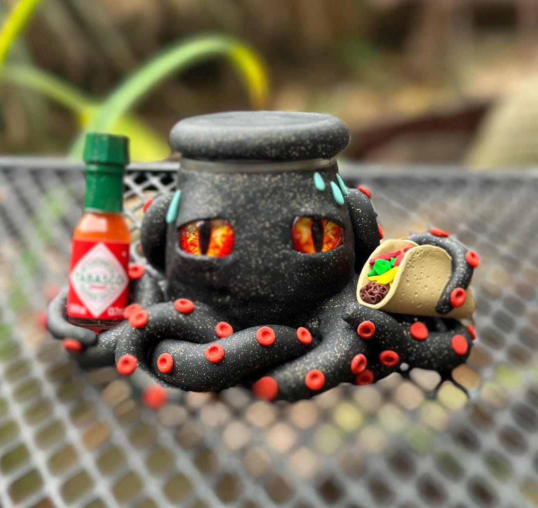 Hot and Spicy Tobasco and Taco Octopus Jar - Etsy