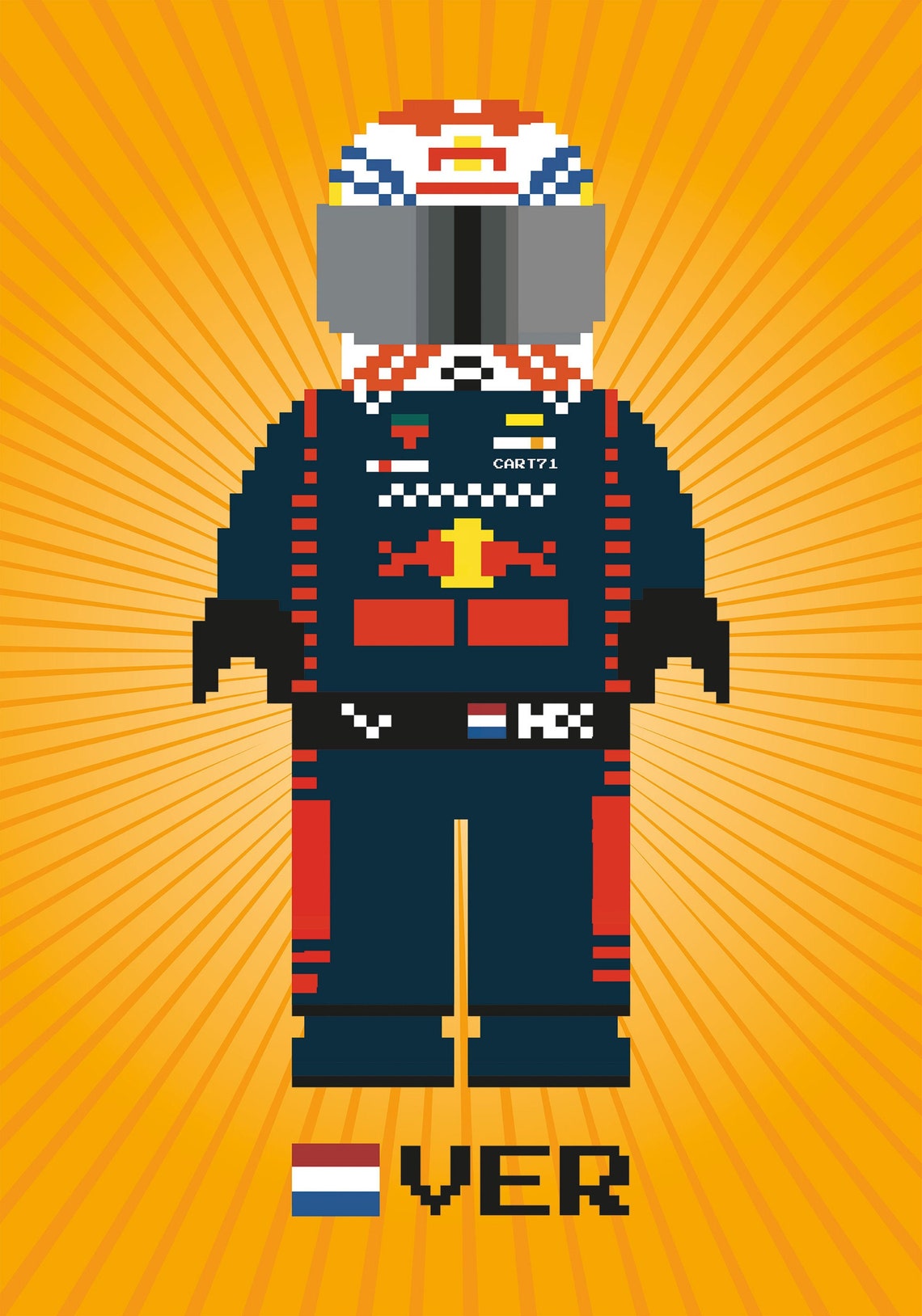 Max Verstappen Pixel Art F1 2023 Pôster - Etsy Portugal