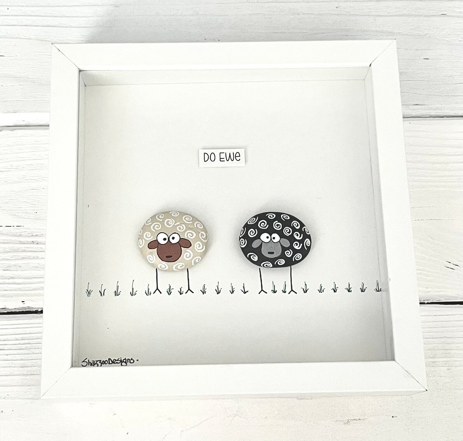 Do Ewe | SHEEP | PEBBLE ART | 9” X 9” - Etsy