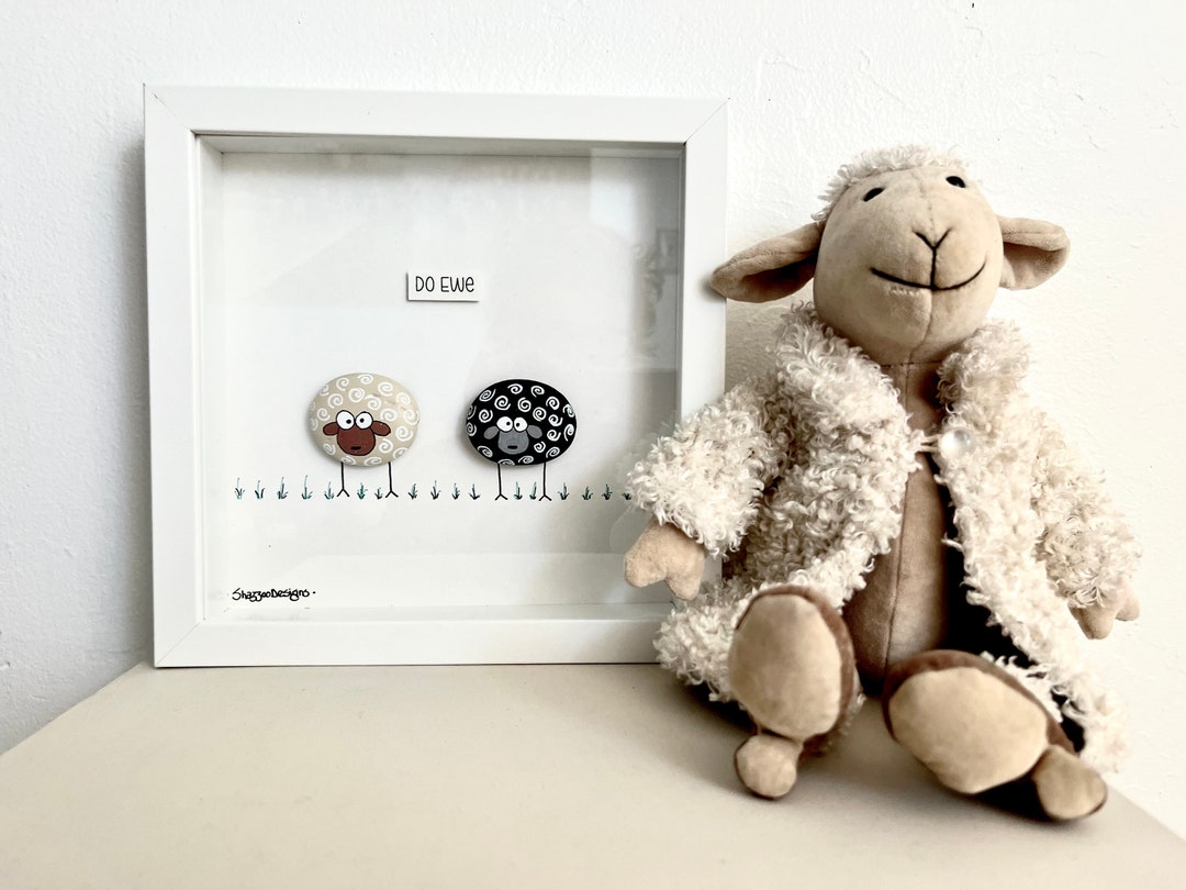 Do Ewe SHEEP PEBBLE ART 9 X 9 - Etsy