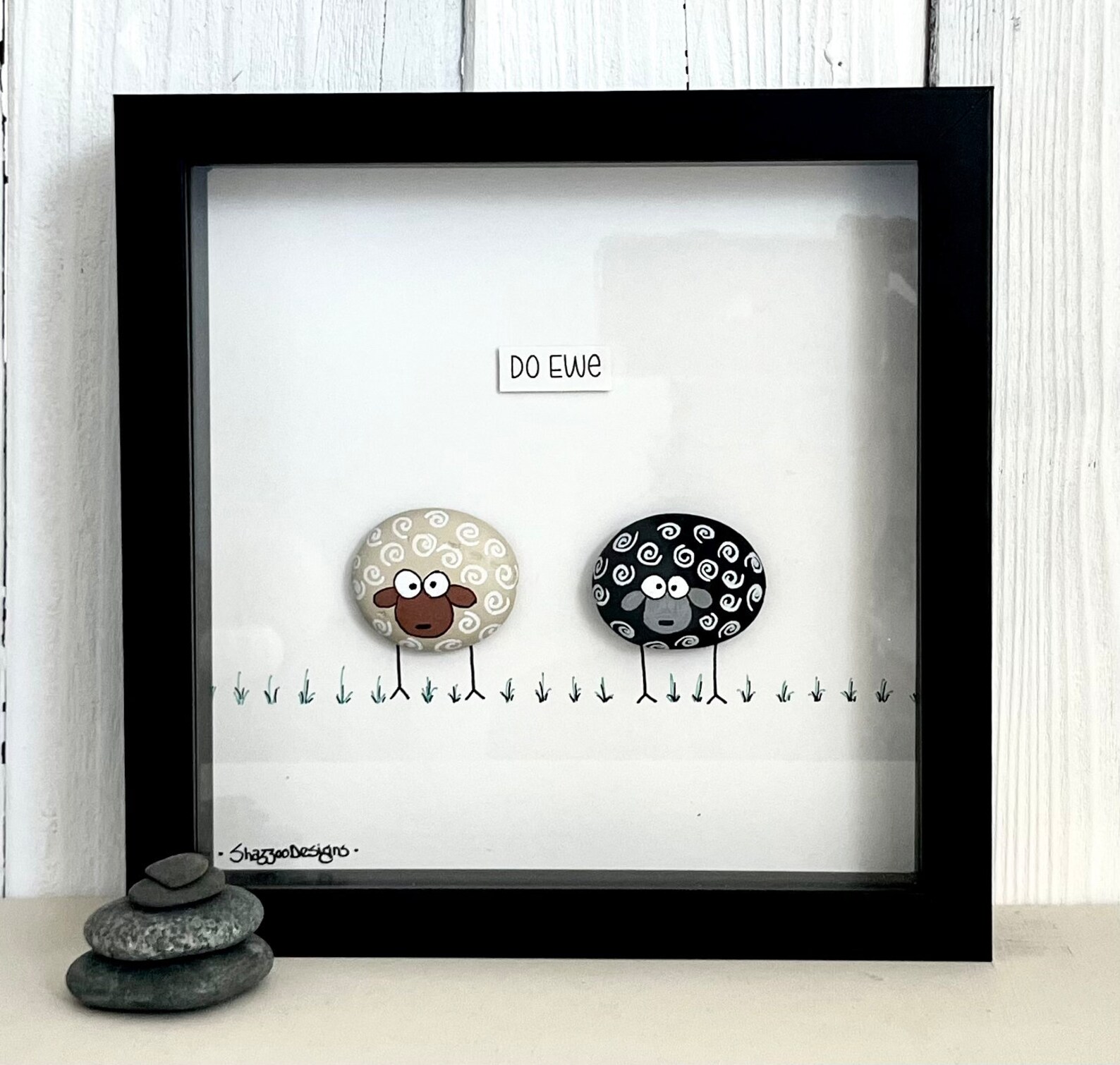 Do Ewe | SHEEP | PEBBLE ART | 9” X 9” - Etsy