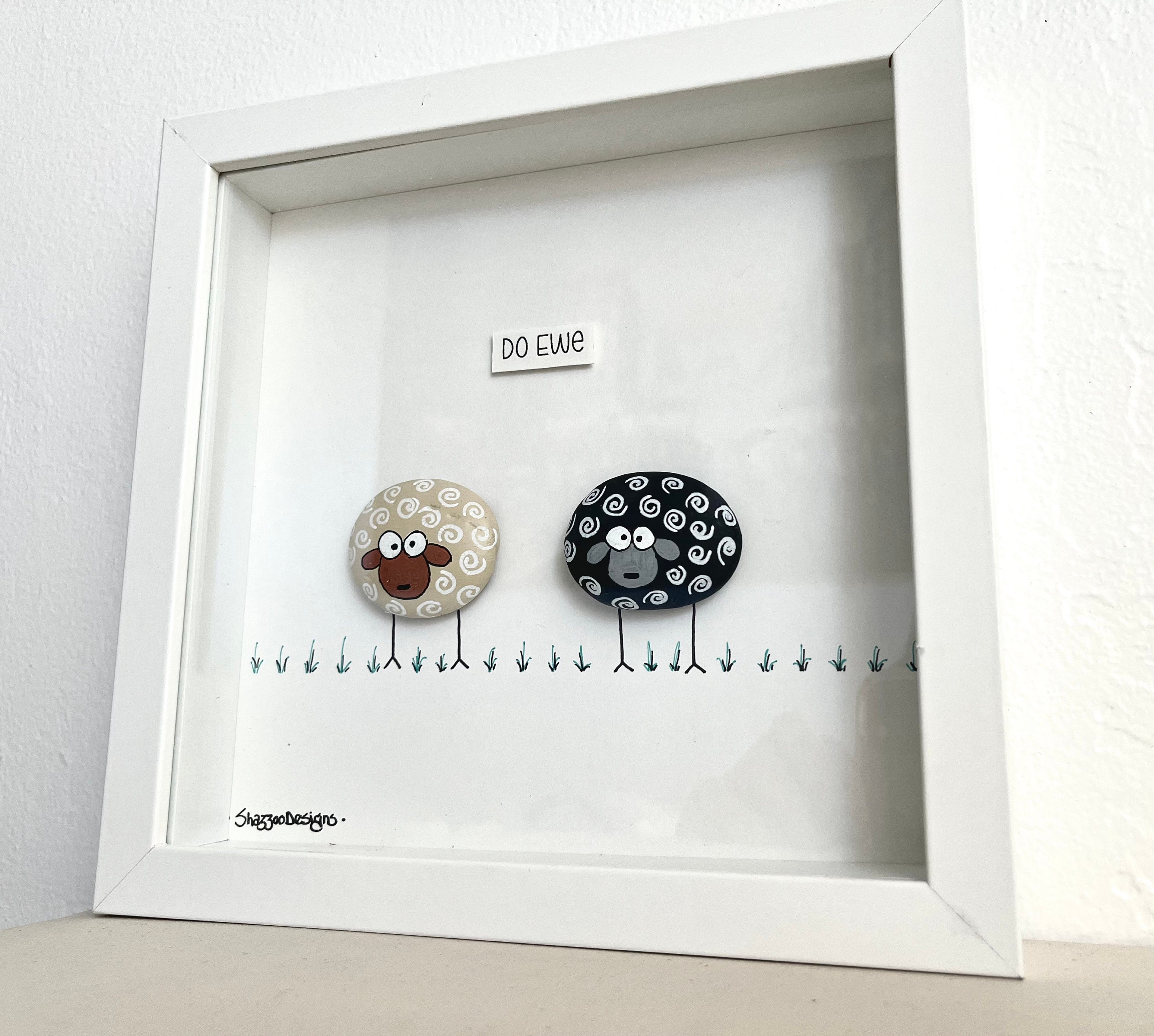 Do Ewe | SHEEP | PEBBLE ART | 9” X 9” - Etsy