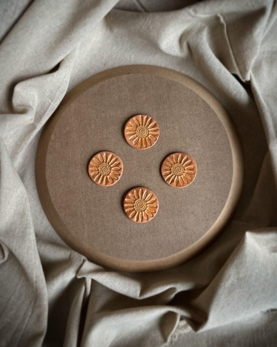 SET OF FOUR Flower Magnets Clay Magnet Boho Decor Desert Decor Esoteric ...