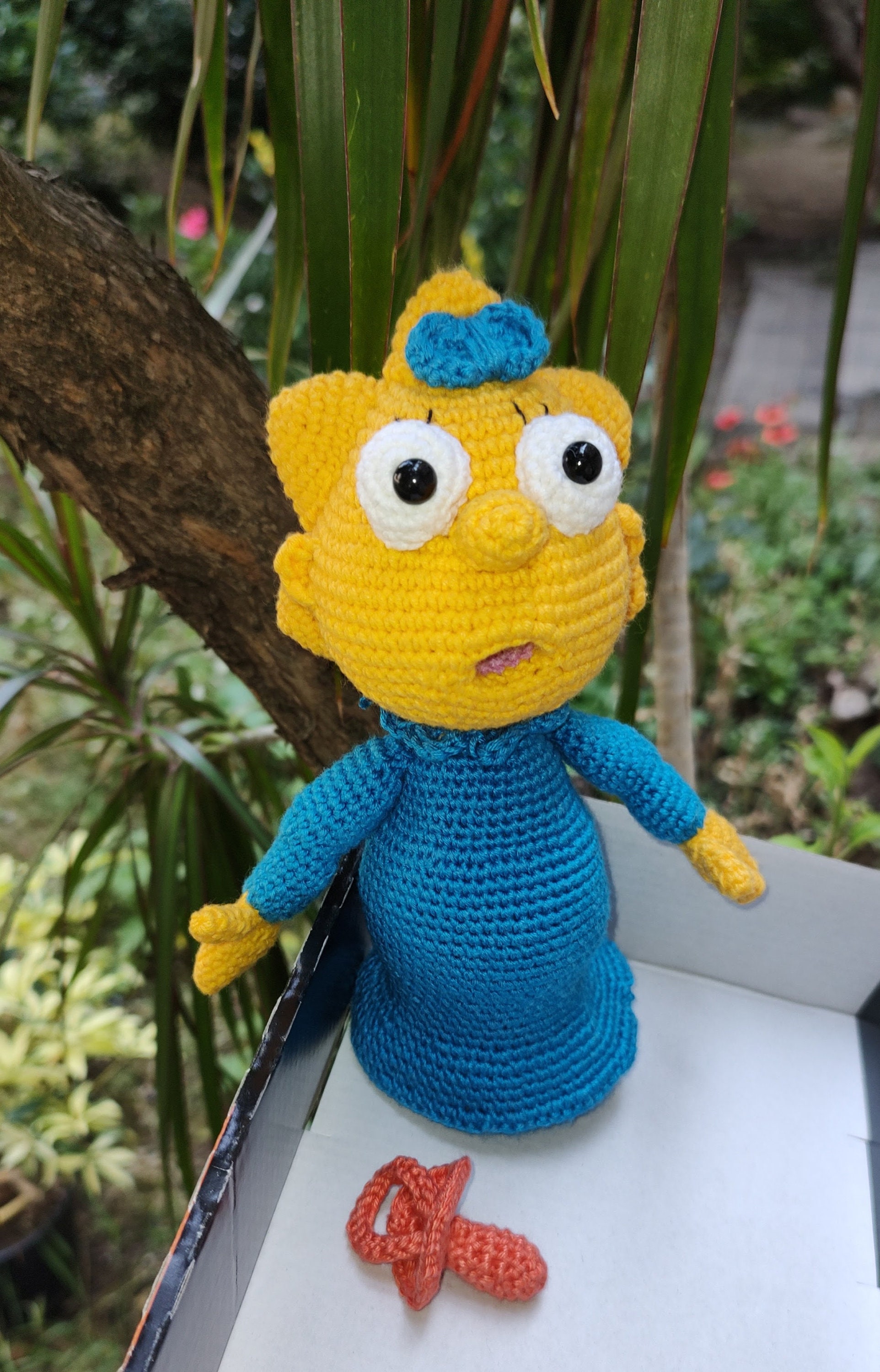 The Simpsons Maggie Baby Girl Sunny Hair Blue Dress Blue Ribbon ...