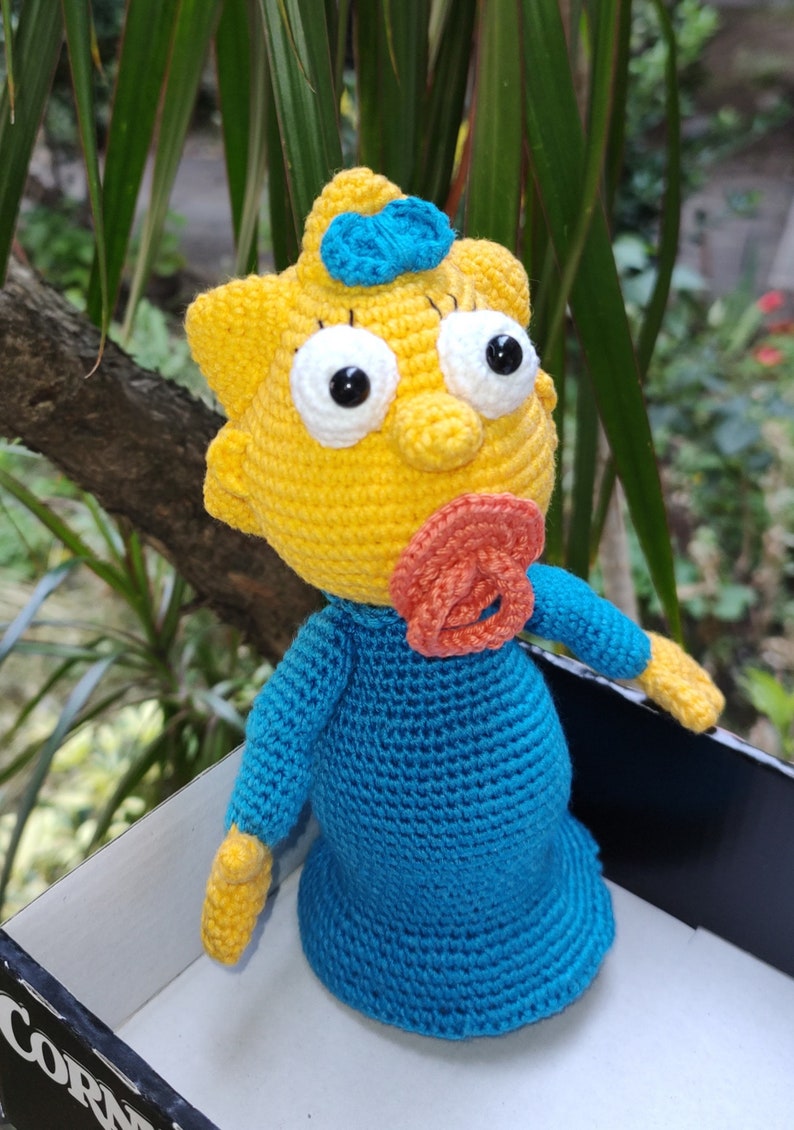 The Simpsons Maggie Baby Girl Sunny Hair Blue Dress Blue Ribbon ...