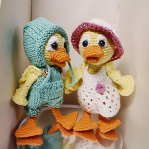 Knitted Doll With Clothes, Crocheted Duck With Clothes, Crocheted Duck ...