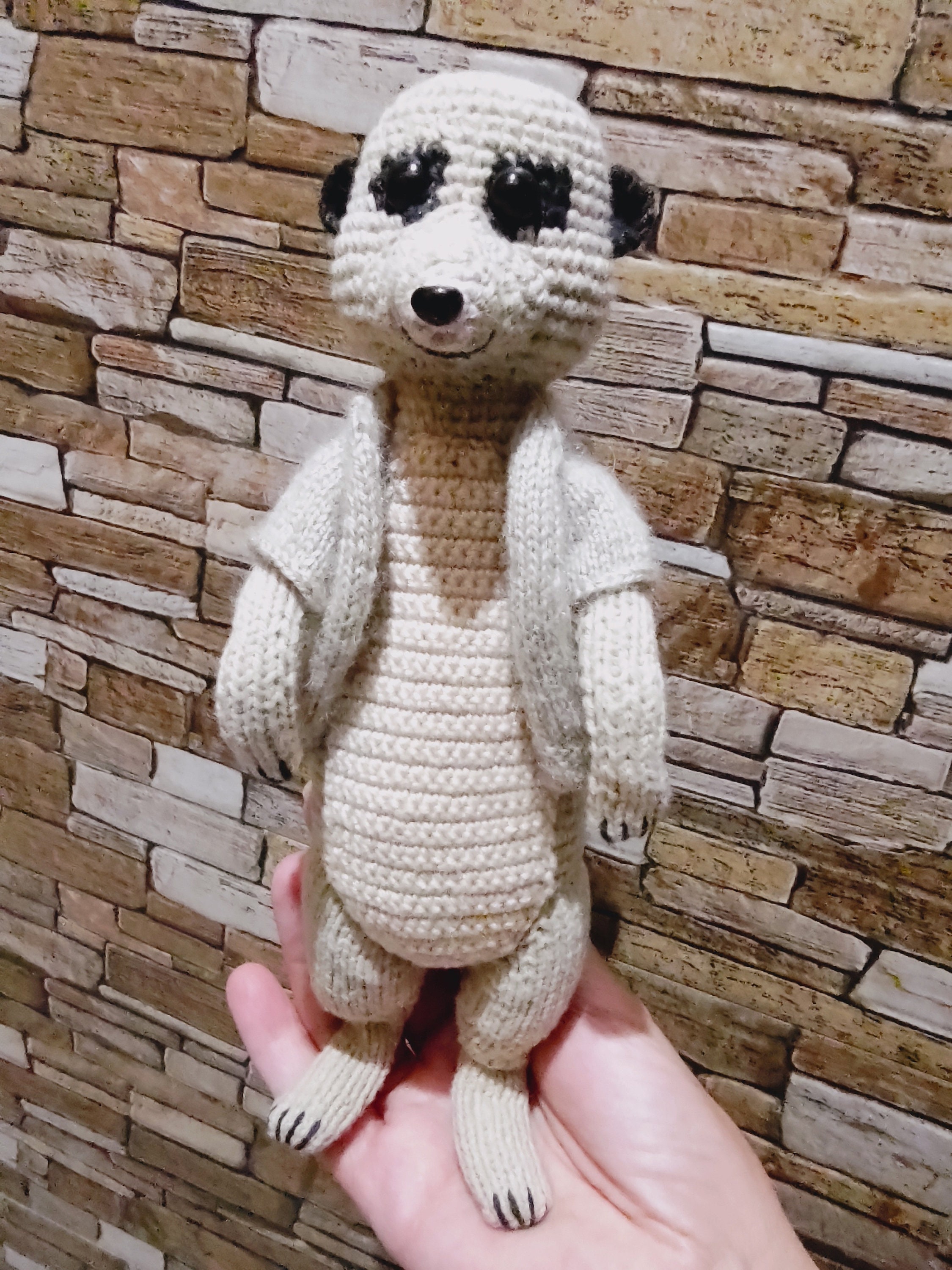 Knitted Meerkat, Crocheted Meerkat,mongoose Family, Small Upright ...