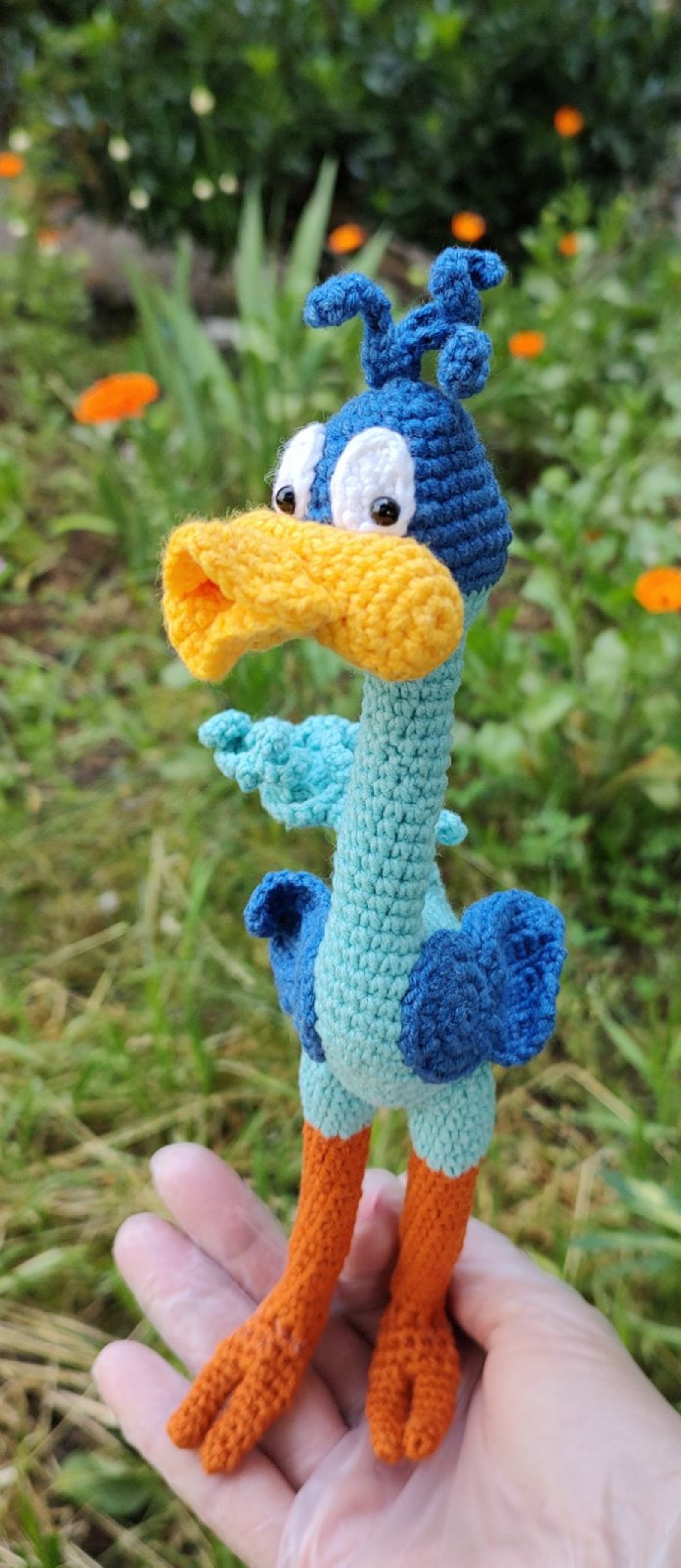 Crochet Road Runner Plush Toy, Handmade Cartoon Bird for Babies - Etsy