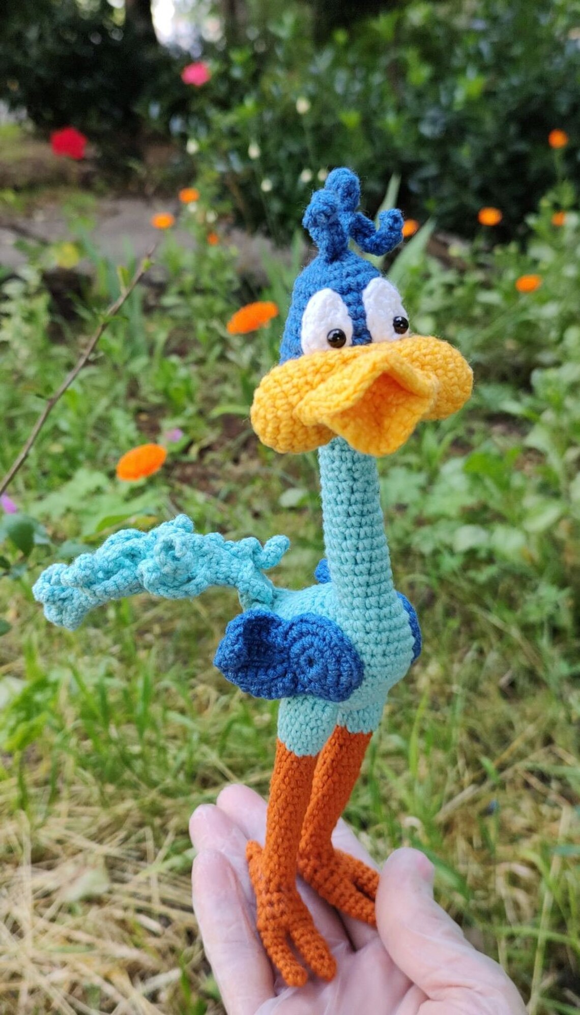 Crochet Road Runner Plush Toy, Handmade Cartoon Bird for Babies - Etsy