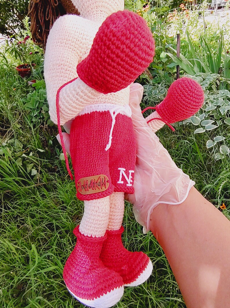 Knitted Doll Knitted Man Crochet Boy Knitted Boxer Knitted Athlete With ...