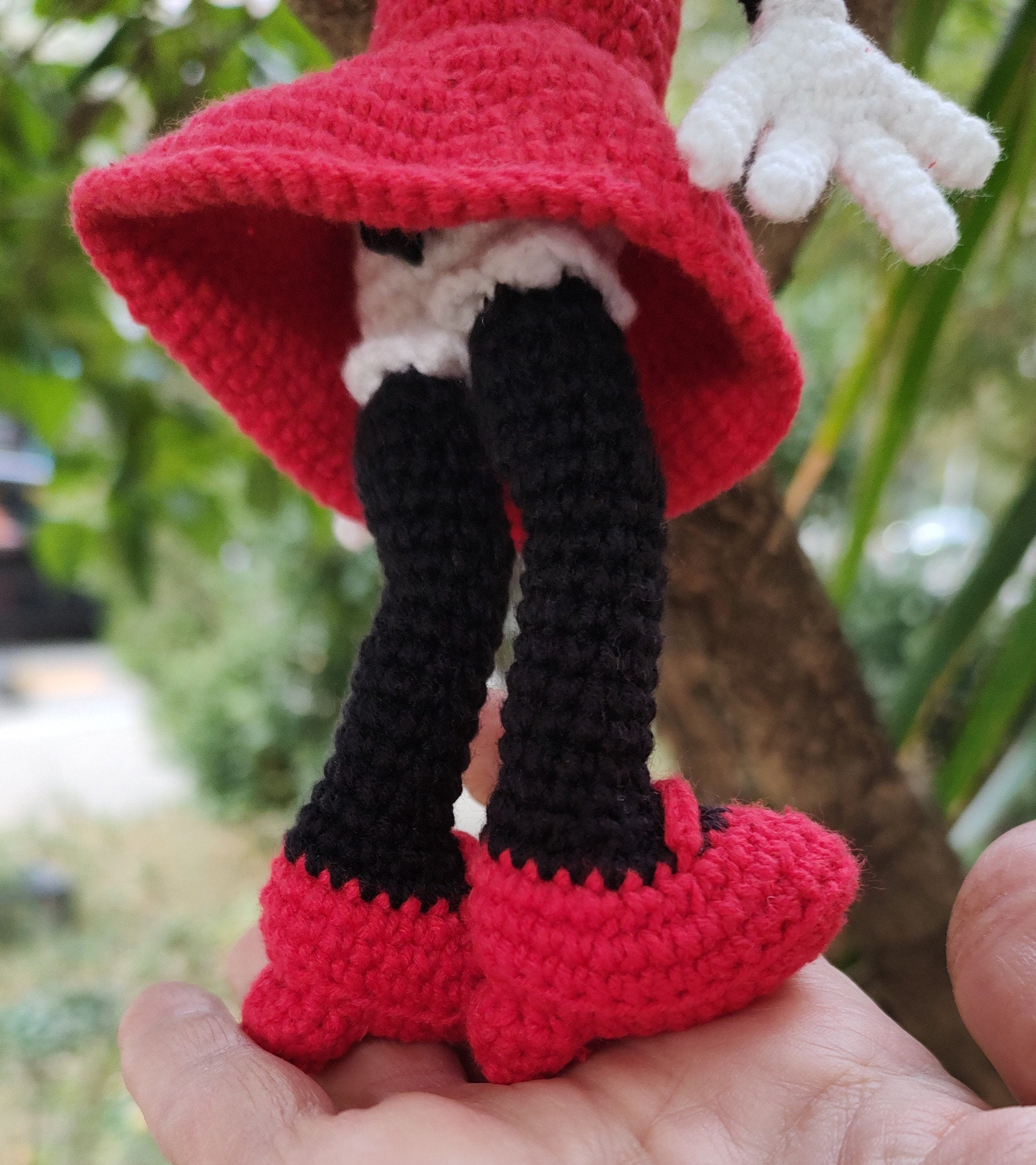 Crochet Mini Mouse , Red Dress, Cartoon Knitted Character, Black Mouse ...