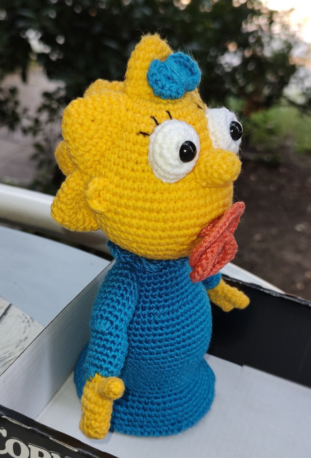 The Simpsons Maggie Baby Girl Sunny Hair Blue Dress Blue Ribbon ...