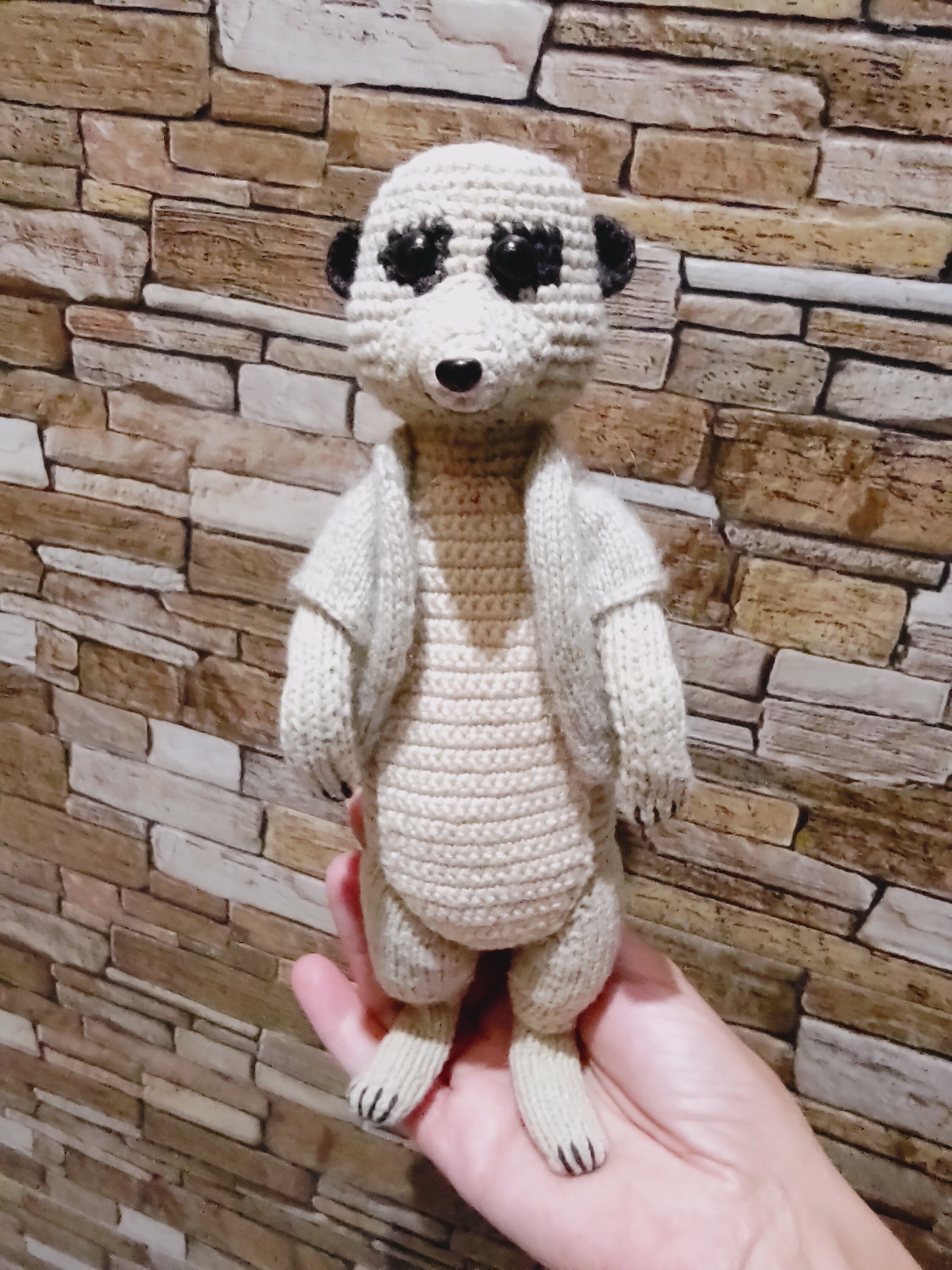 Knitted Meerkat, Crocheted Meerkat,mongoose Family, Small Upright ...