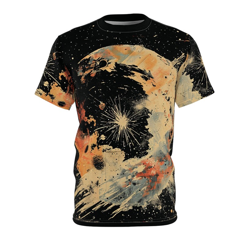 Multi-color Sci-fi Exploding Planet Space Stars Galaxy Universe Edgy Geek Gamer Asymmetric ...