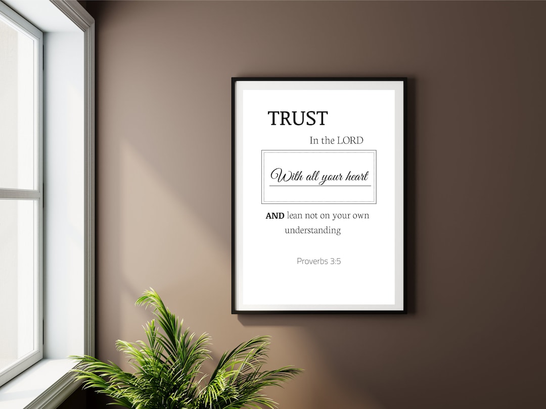 Proverbs 3:5, Trust in the Lord, Printable Bible Verse Wall Art ...