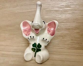 Vintage Lucky Clover Sitting Elephant Ceramic Collectible Figurines by ...