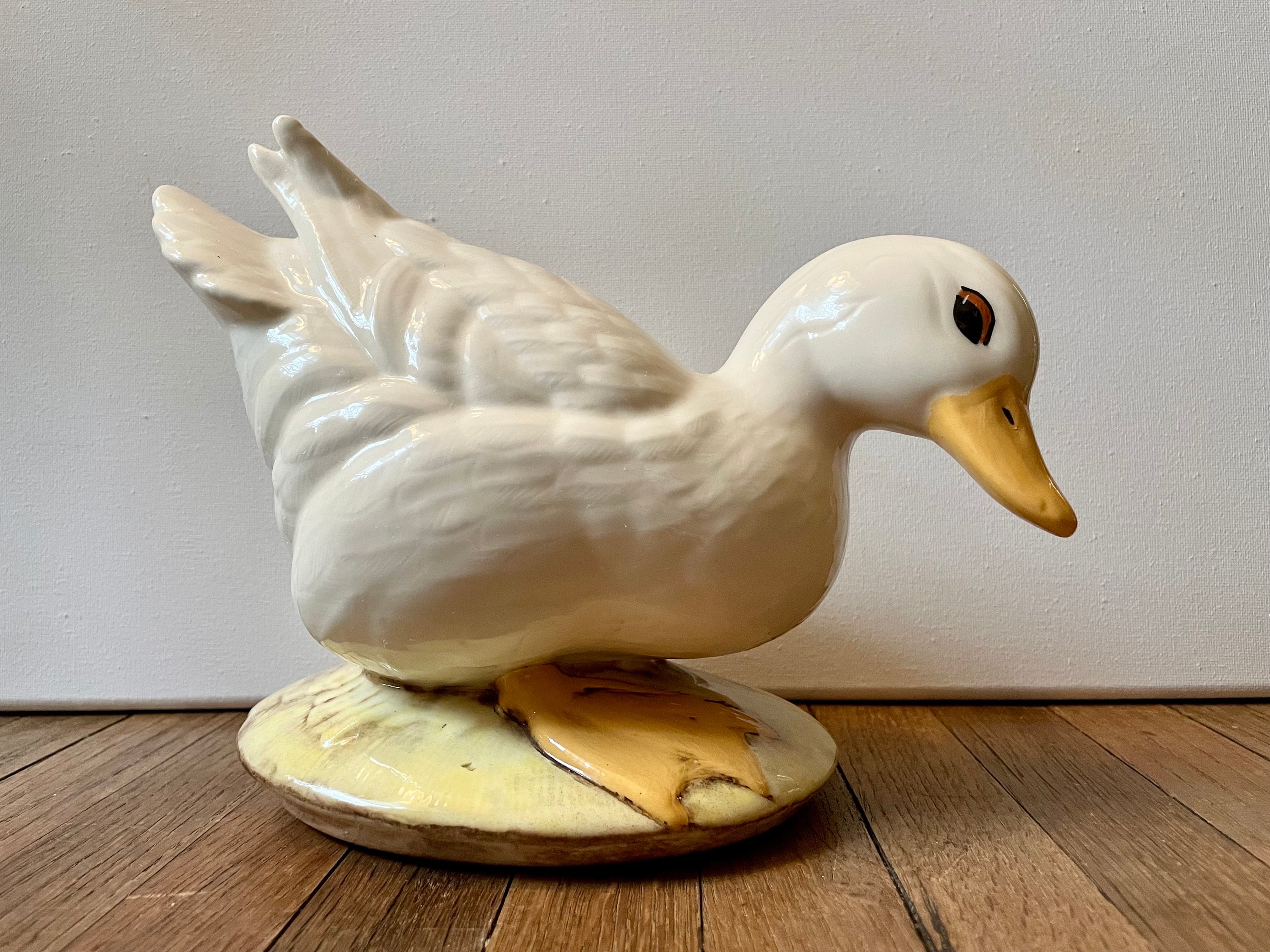 Vintage Porcelain Pekin Duck Statue - Etsy